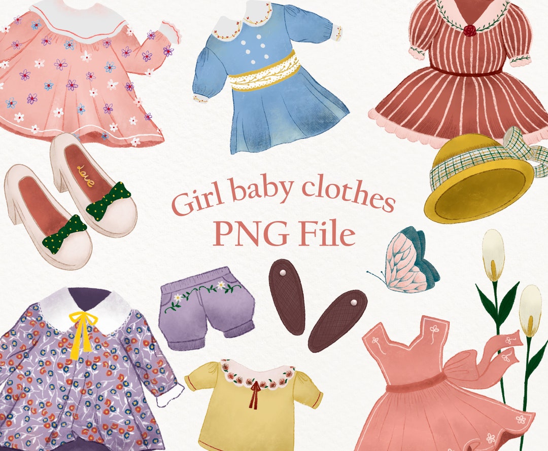 Girl Clothes, Clipart Vintage, PNG Ribbon Shoes , Clothes Clip Art, PNG ...