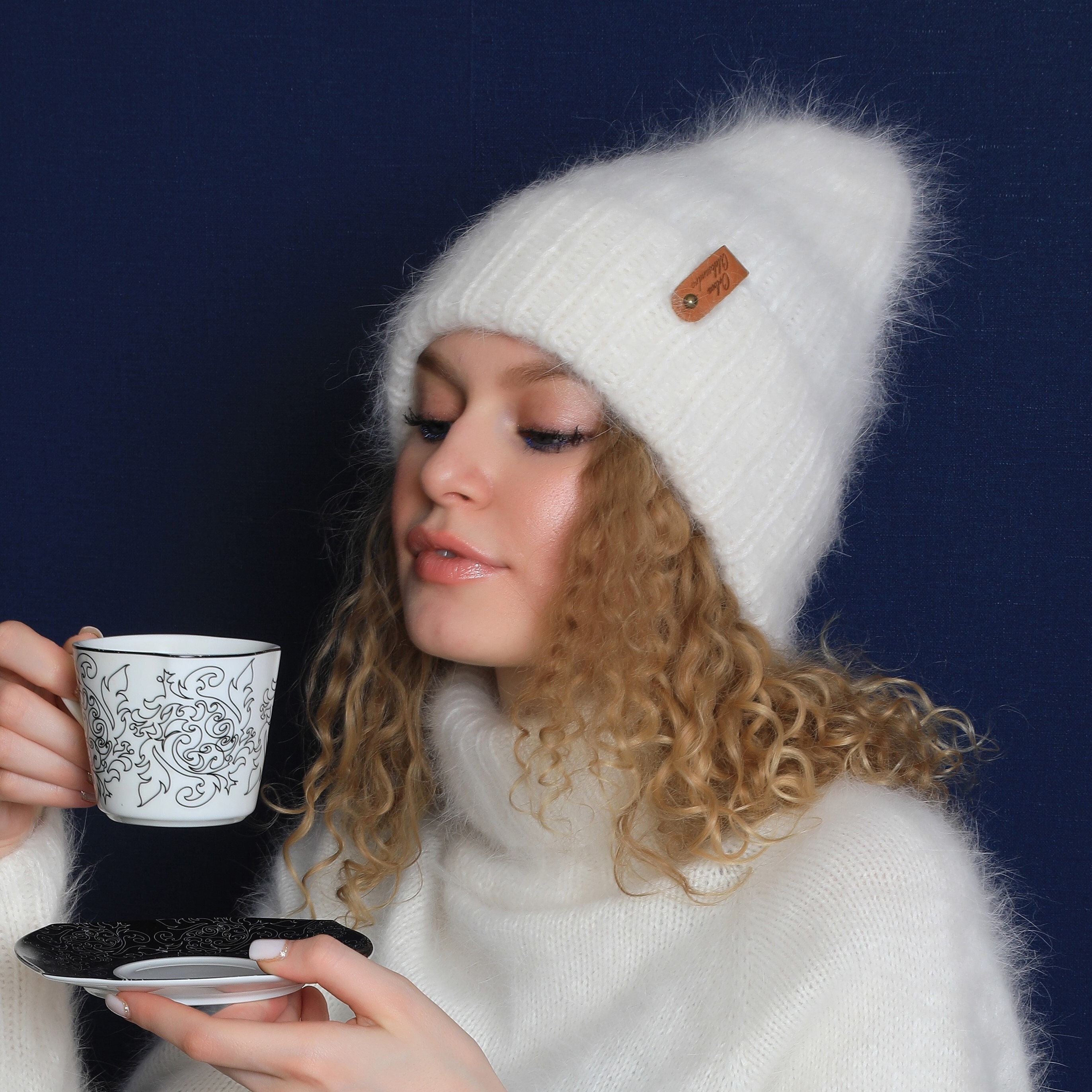 Knitted Angora Hat Angora Hat Fluffy Warm Beanie Women Gift Gift for ...