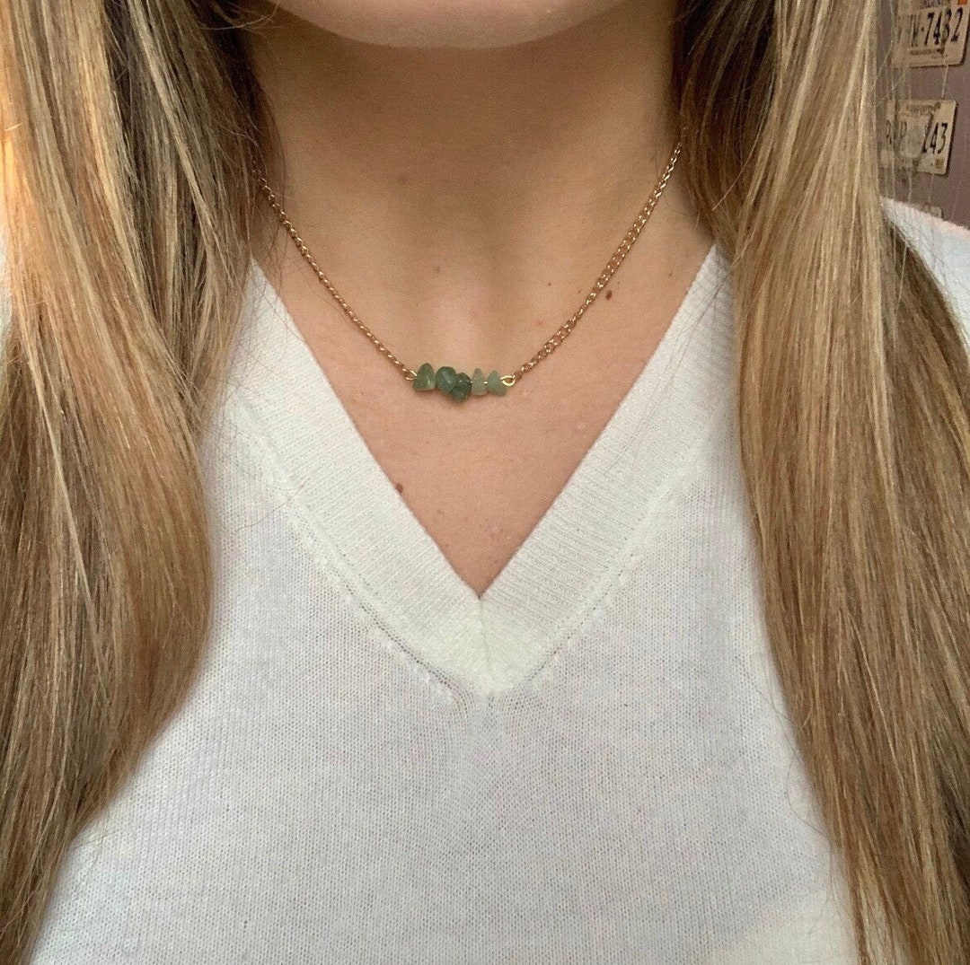 Crystal Necklace 23 Stones Stailess Steel Hypoallergenic Gold Silver ...