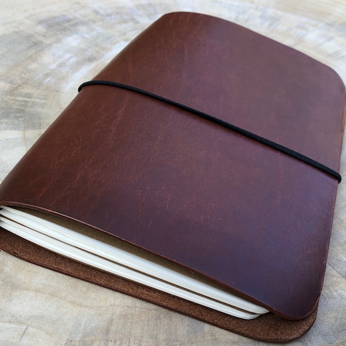 Refillable Genuine Leather Journal Cover for Pocket Size Field | Etsy