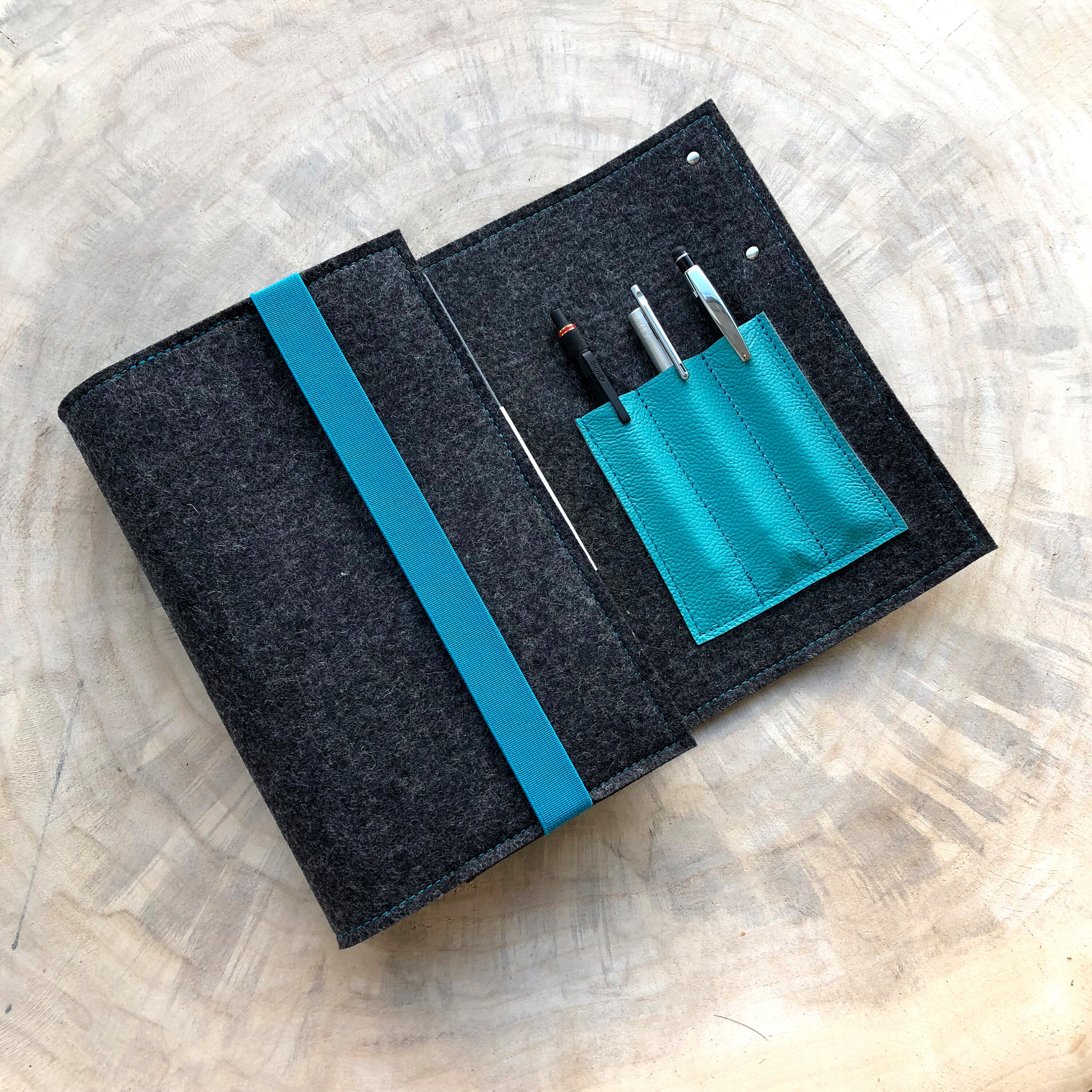 Organizer for Calendar Notebook in Wool Felt & Leather. - Etsy