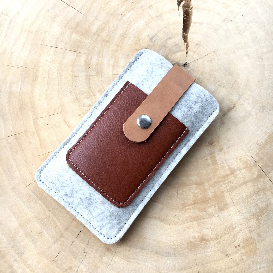 Mobile Phone Case Made of Wool Felt and Leather - Etsy