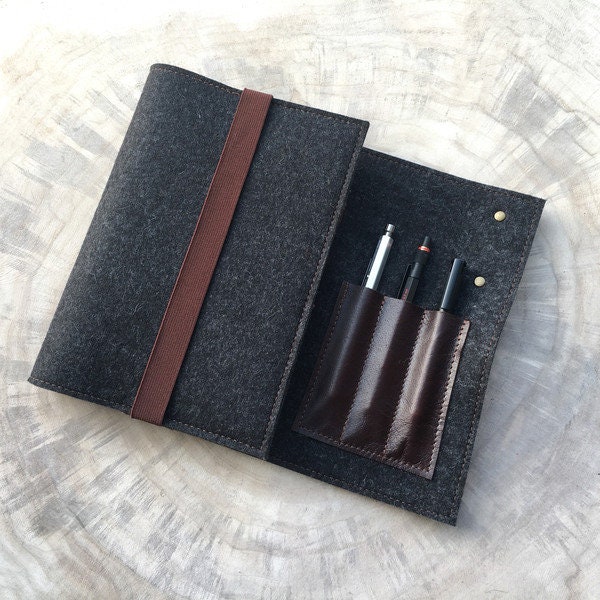 Organizer for Calendar Notebook in Wool Felt & Leather. - Etsy