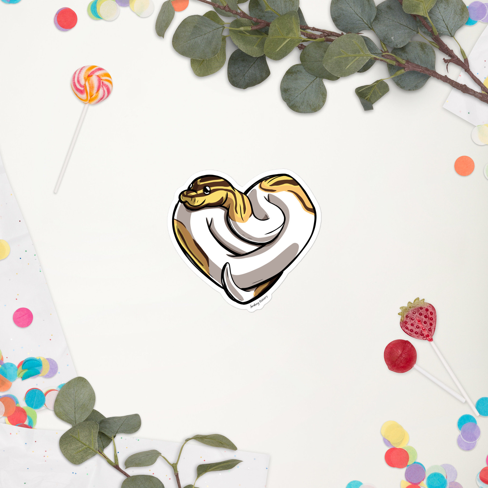 Piebald Ball Python Sticker Art Cute Ball Python Art - Etsy
