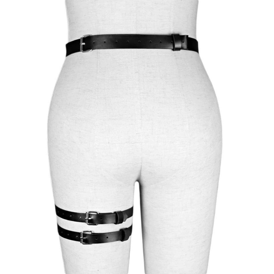 Zagan Thigh Harness Gothic Harness PU Leather Leg Harness - Etsy