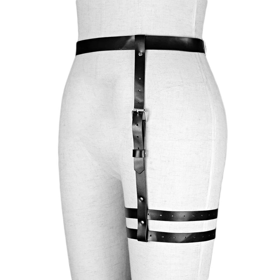Zagan Thigh Harness Gothic Harness PU Leather Leg Harness - Etsy