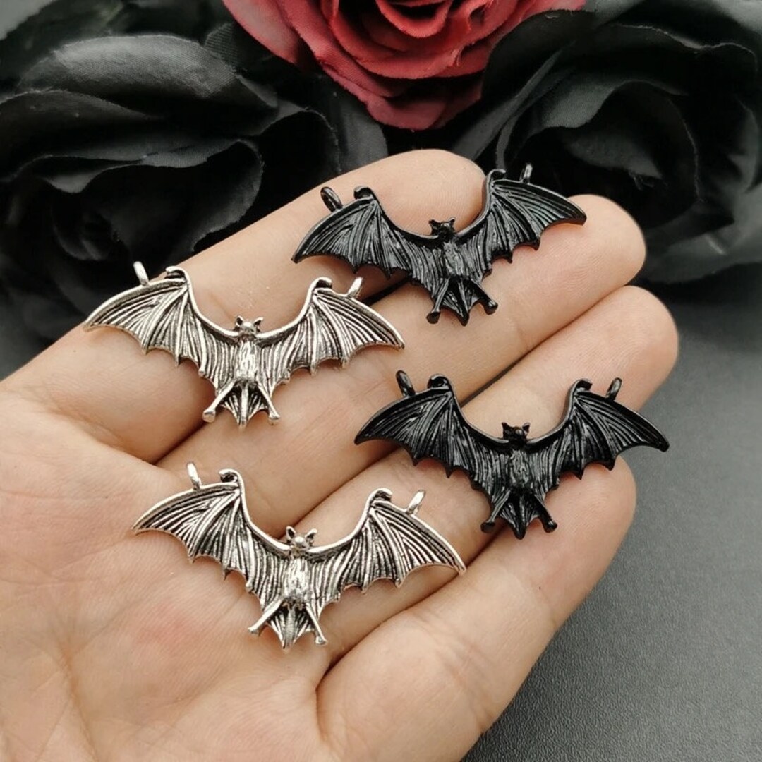 50 Pcs Bat Connector Charms, Bat Wings, Vampire Pendant, DIY Necklace ...