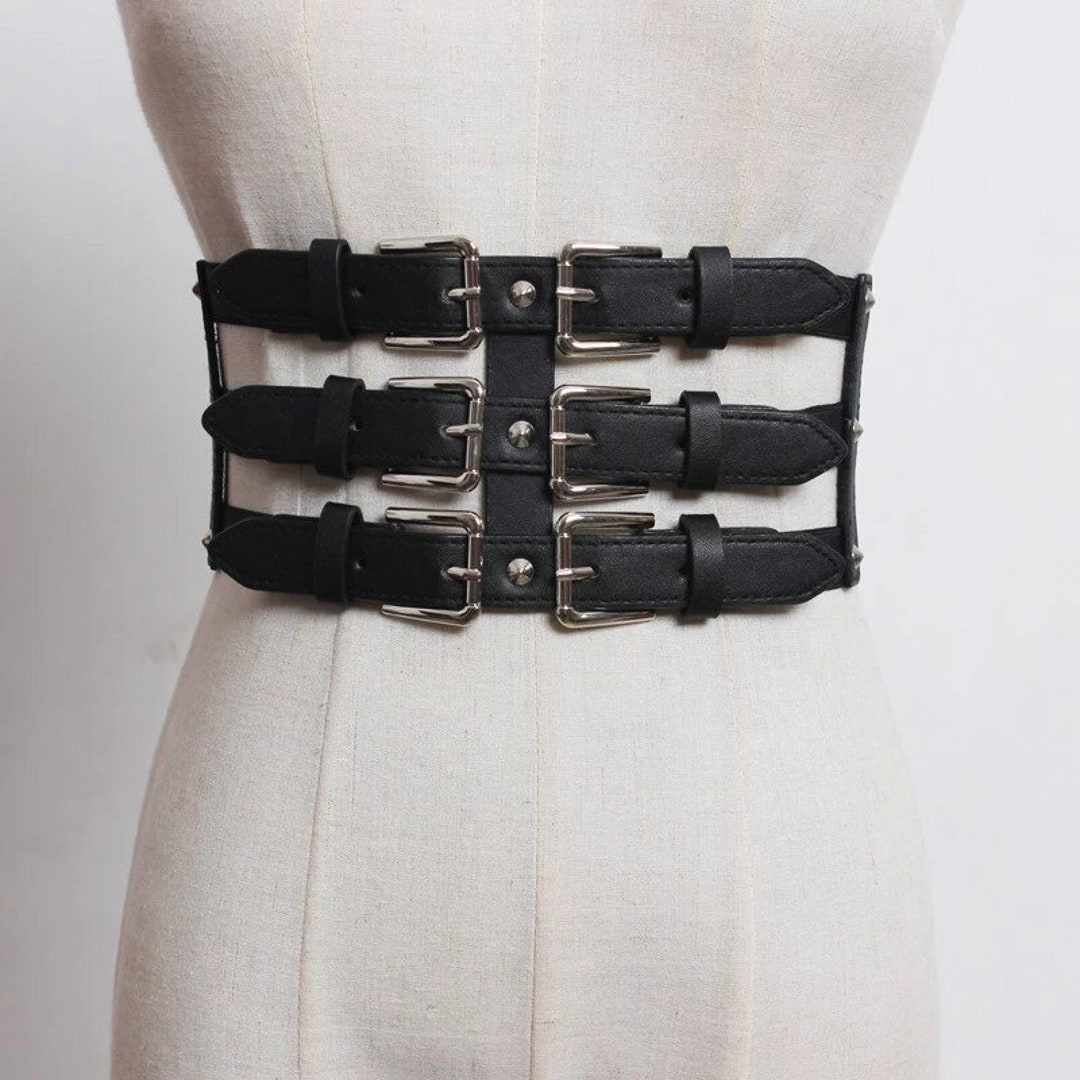 Earendil 3 Straps Belt, PU Leather Elastic Belt, Waist Harness ...
