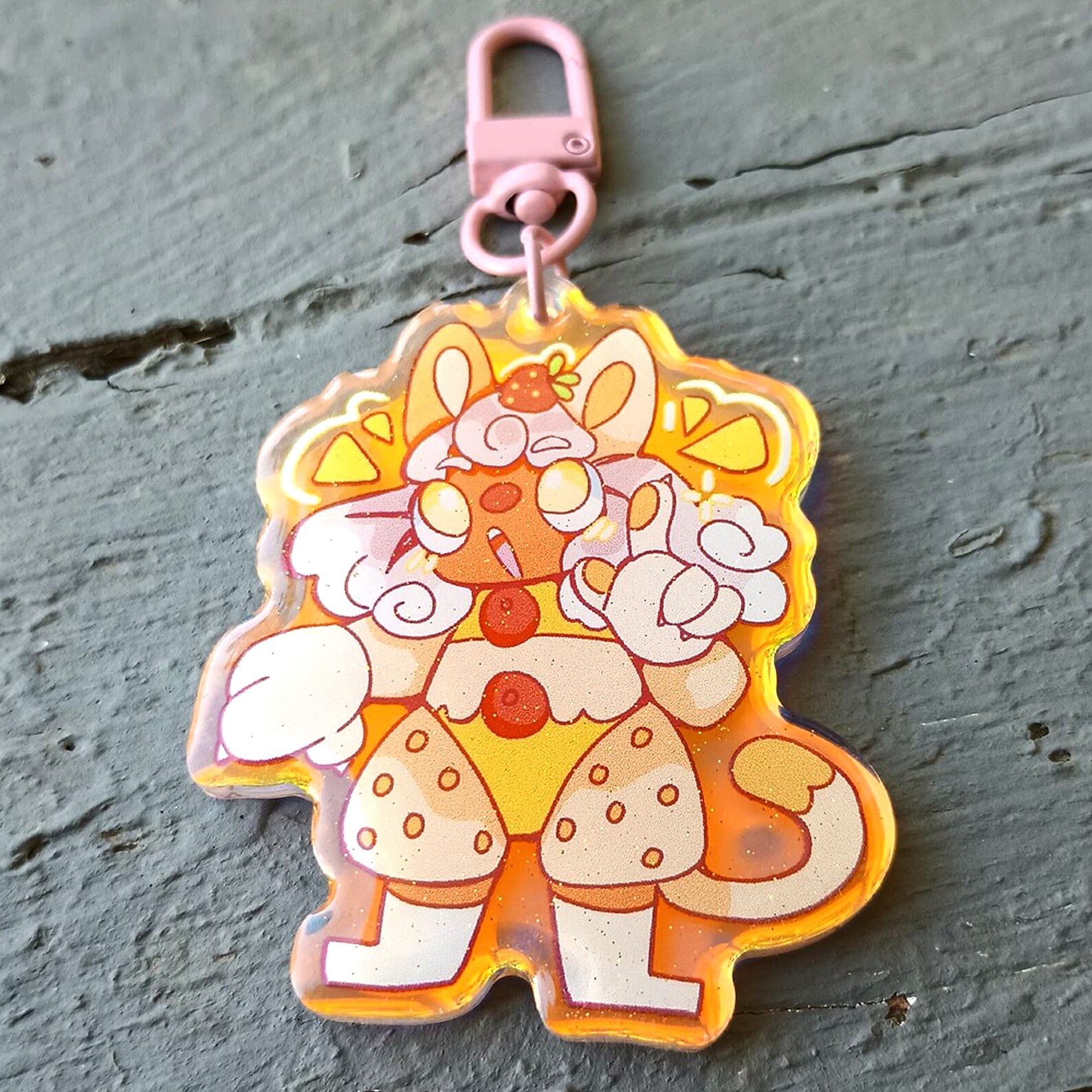 Kawaii Cake Clown /clowncore / Weirdcore / Rainbow Acrylic Keychain / 2 ...