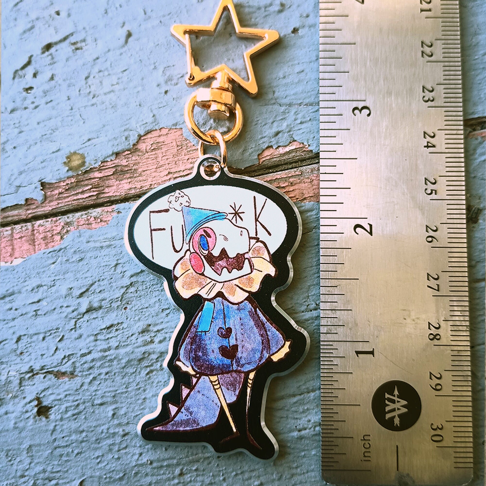 Dinosaur Clown /clowncore / Weirdcore / Aluminum Alloy Keychain/ 2.5in ...