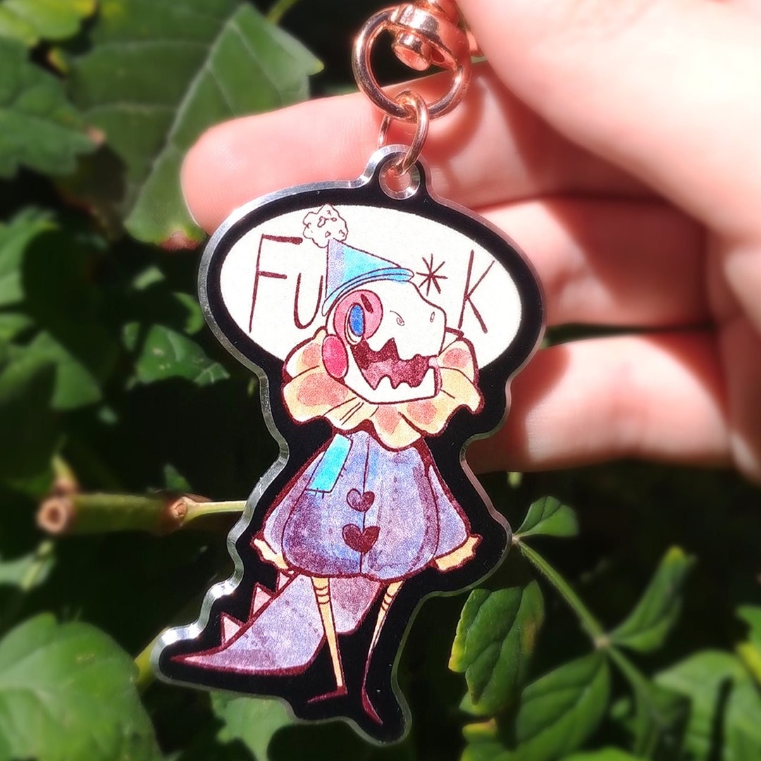 Dinosaur Clown /clowncore / Weirdcore / Aluminum Alloy Keychain/ 2.5in ...