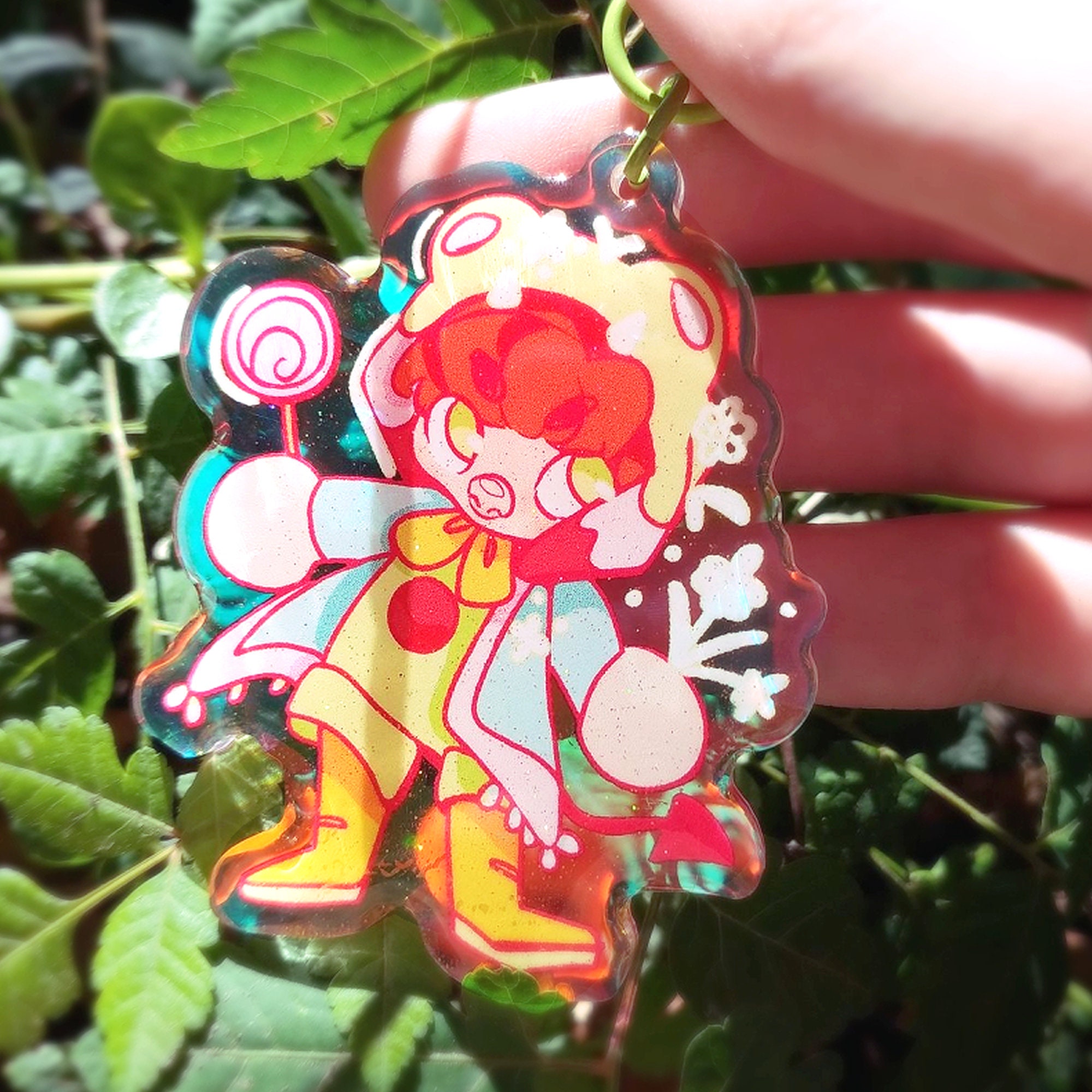 Lolipop Frog Clown /clowncore / Weirdcore / Rainbow Acrylic Keychain ...
