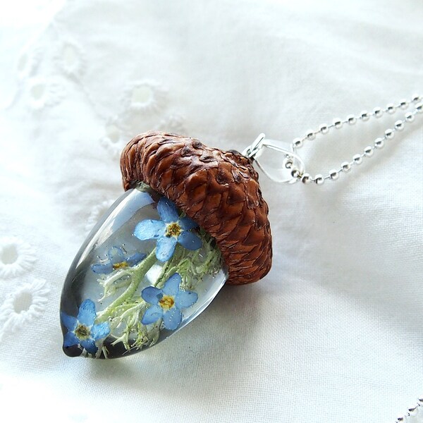Resin Acorn Necklace - Etsy