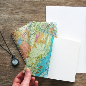 Set of Three Map Notebooks, Tiny Notebook With Old Map Cover, Bulk ...
