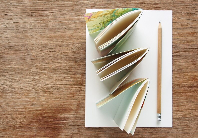 Set of Three Map Notebooks Tiny Notebook With Old Map Cover - Etsy