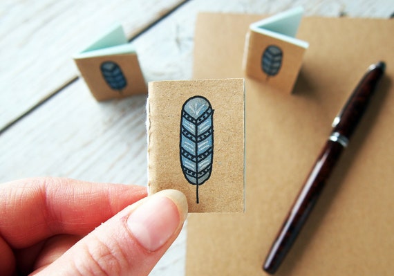 Cute Blank Notebook Set Miniature Notebook With Feather - Etsy