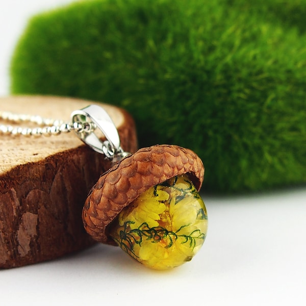 Resin Acorn Necklace - Etsy