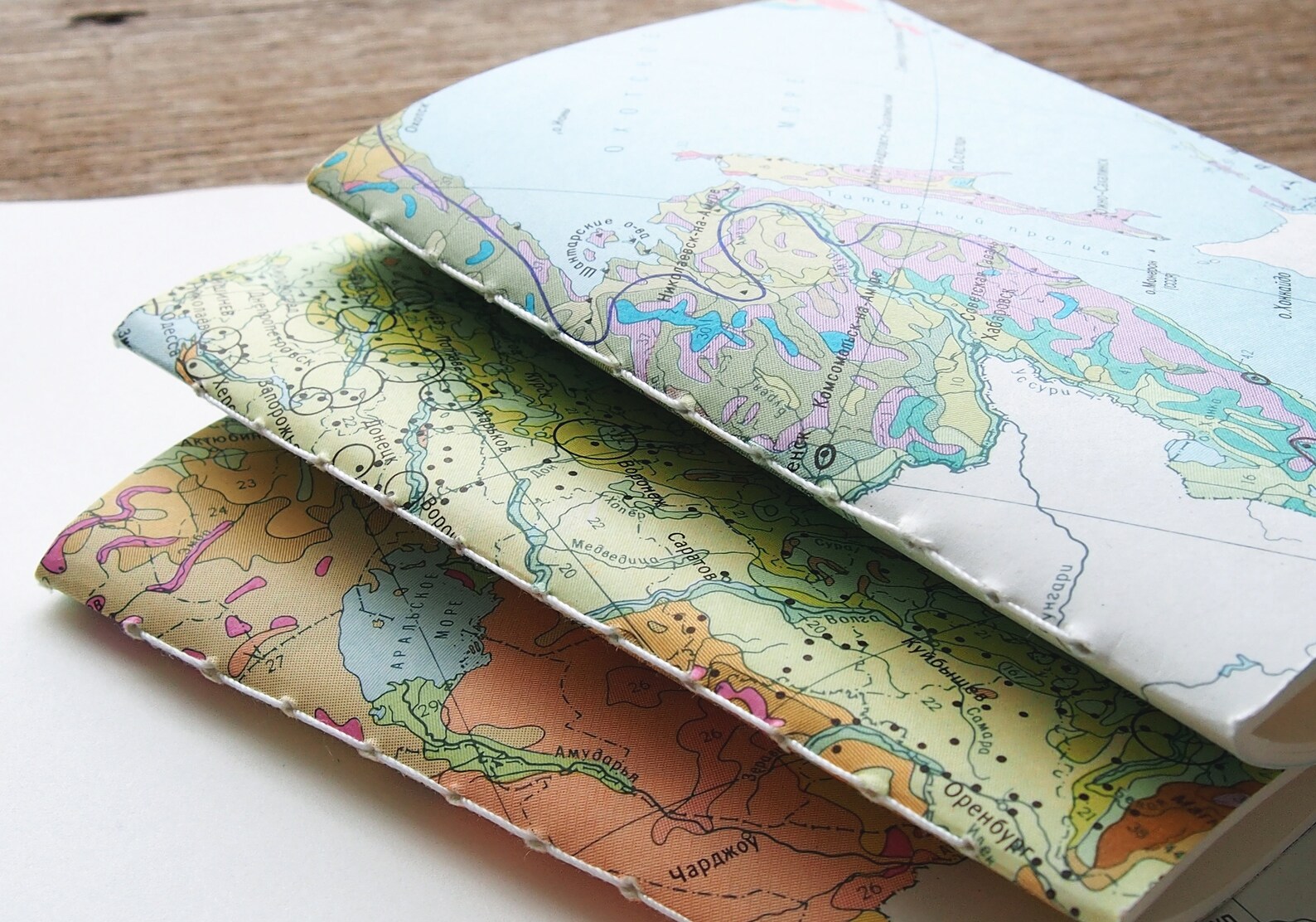 Set of Three Map Notebooks Tiny Notebook With Old Map Cover - Etsy