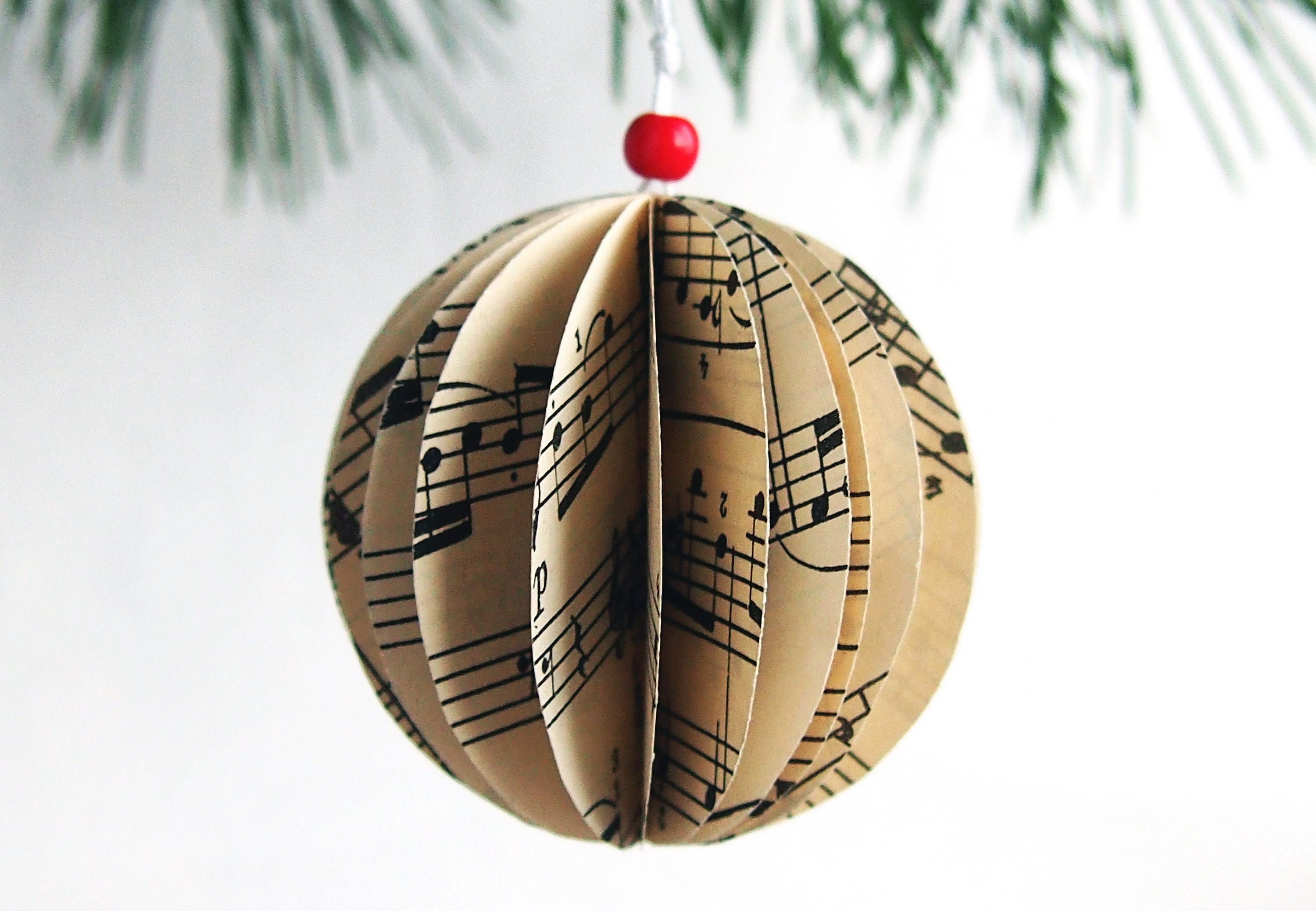 Set of Five Music Sheet Ornaments Custom Made Christmas - Etsy