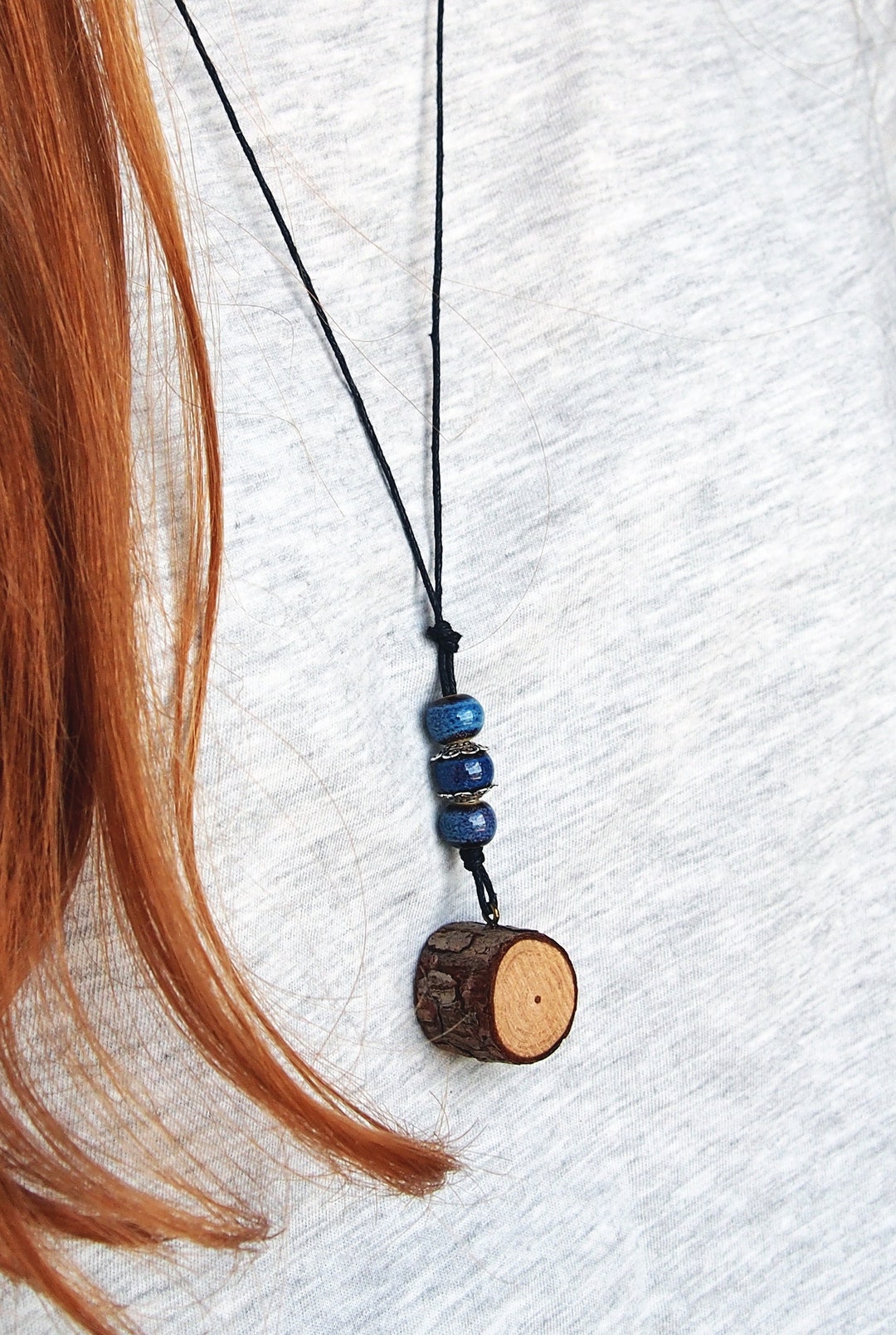 Cute Small Wooden Pendant, Secret Wood Necklace With Beads, Wooden ...