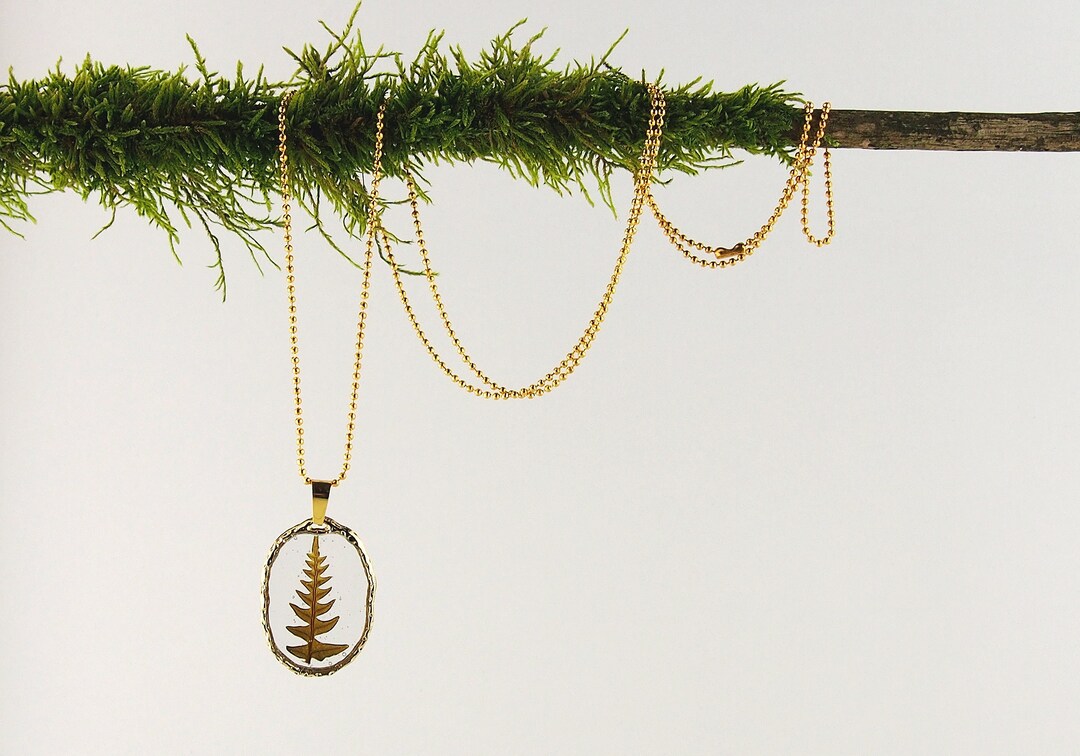 Pressed Fern Necklace, Enchanted Forest Necklace, Crystal Terrarium ...