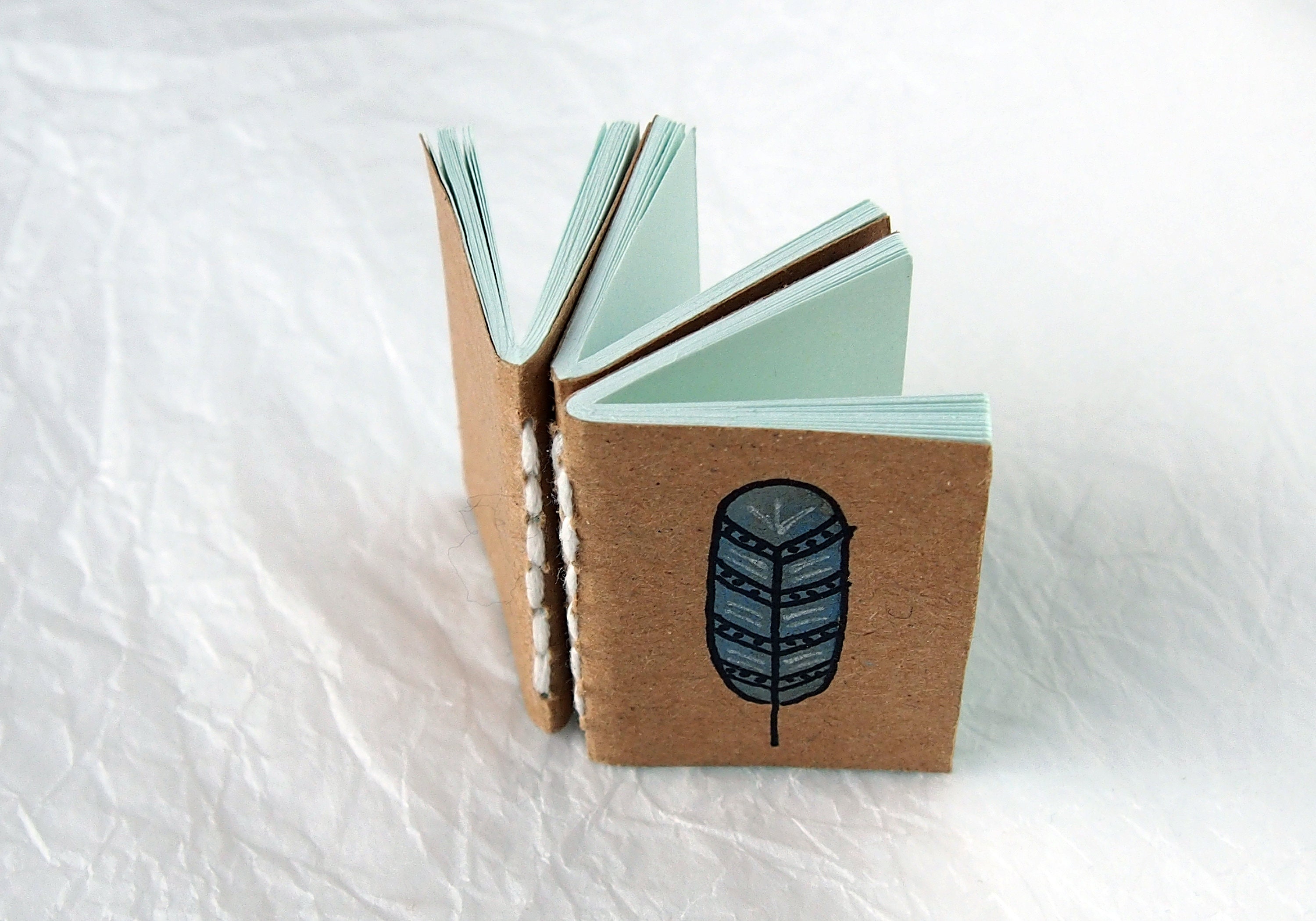 Cute blank notebook set miniature notebook with feather | Etsy