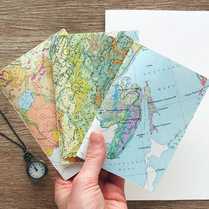 Set of Three Map Notebooks, Tiny Notebook With Old Map Cover, Bulk ...