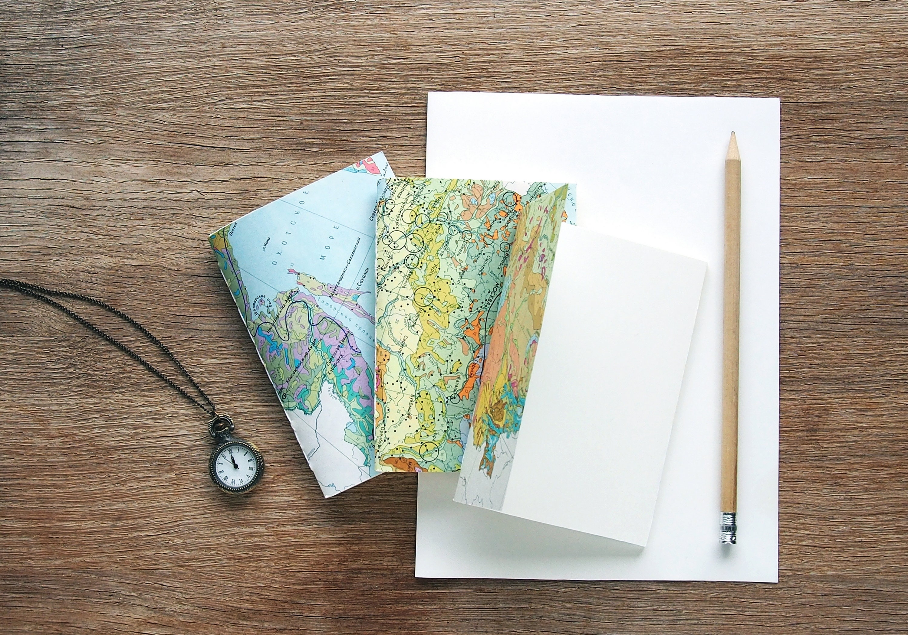 Set of Three Map Notebooks Tiny Notebook With Old Map Cover - Etsy
