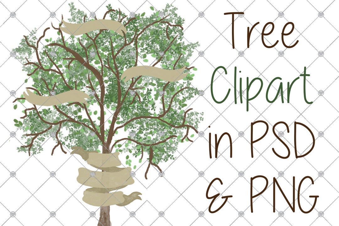 Family Tree Clipart, Tree Clipart, Watercolor Tree Clipart, PSD Tree ...