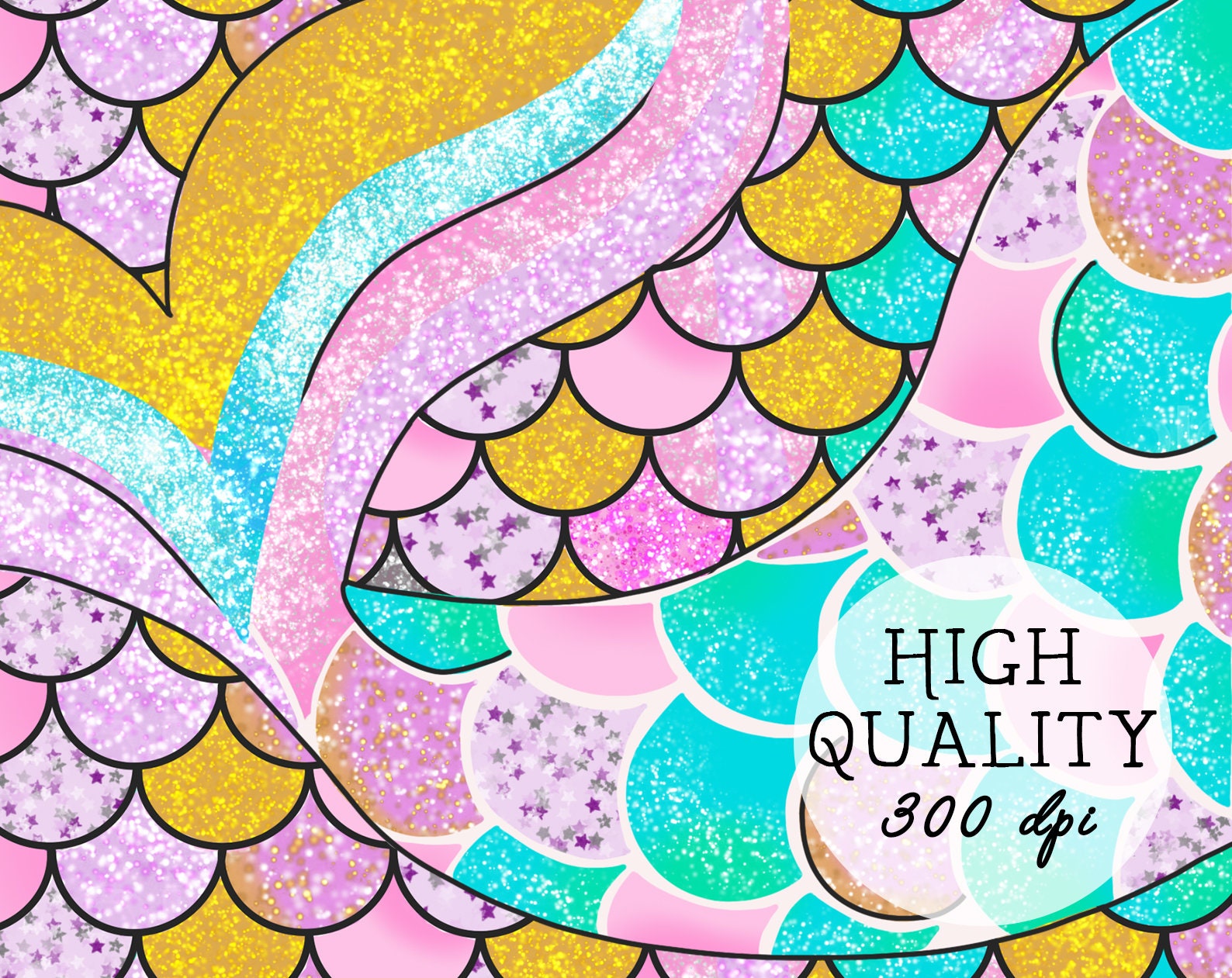 Watercolor Mermaid Tail Clipart Pastel Baby Girl Birthday - Etsy