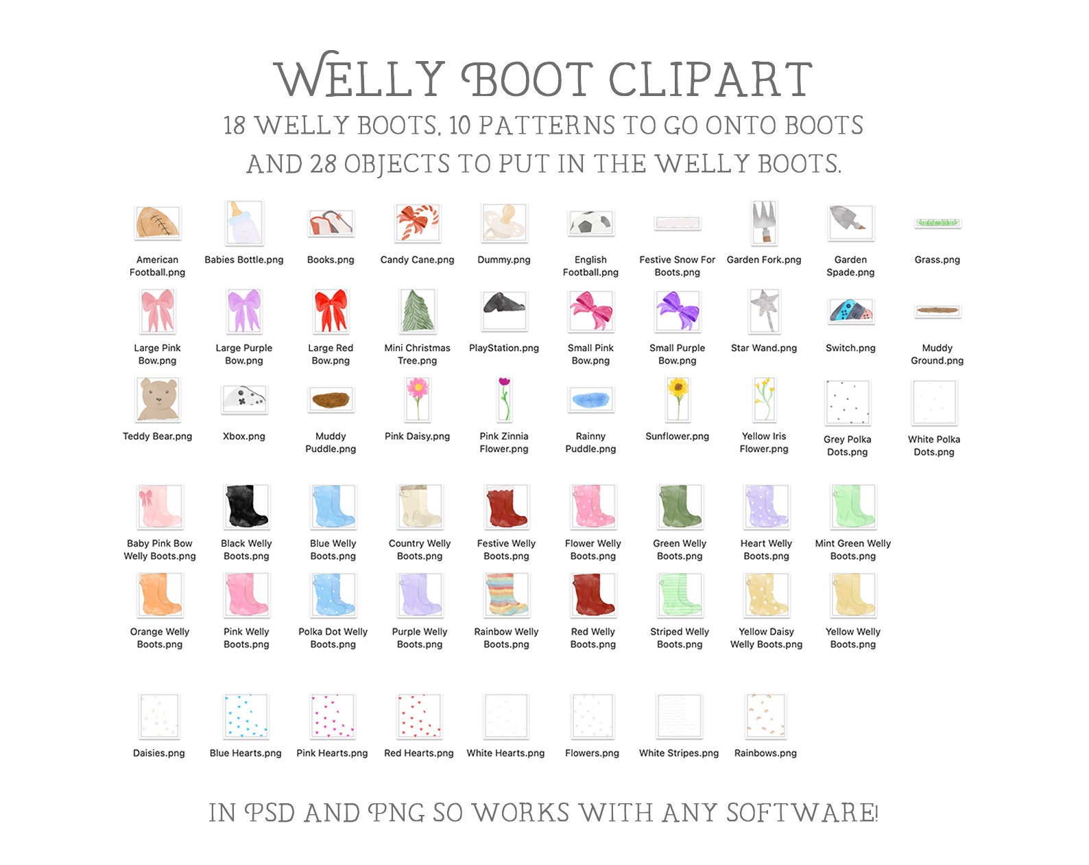 Welly Boot Clipart Boot Clipart - Etsy
