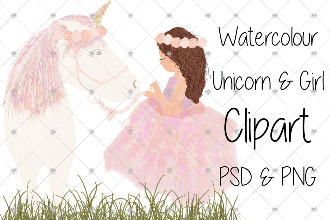 Cute Fairy Clipart Watercolor Clipart Unicorn Clipart - Etsy