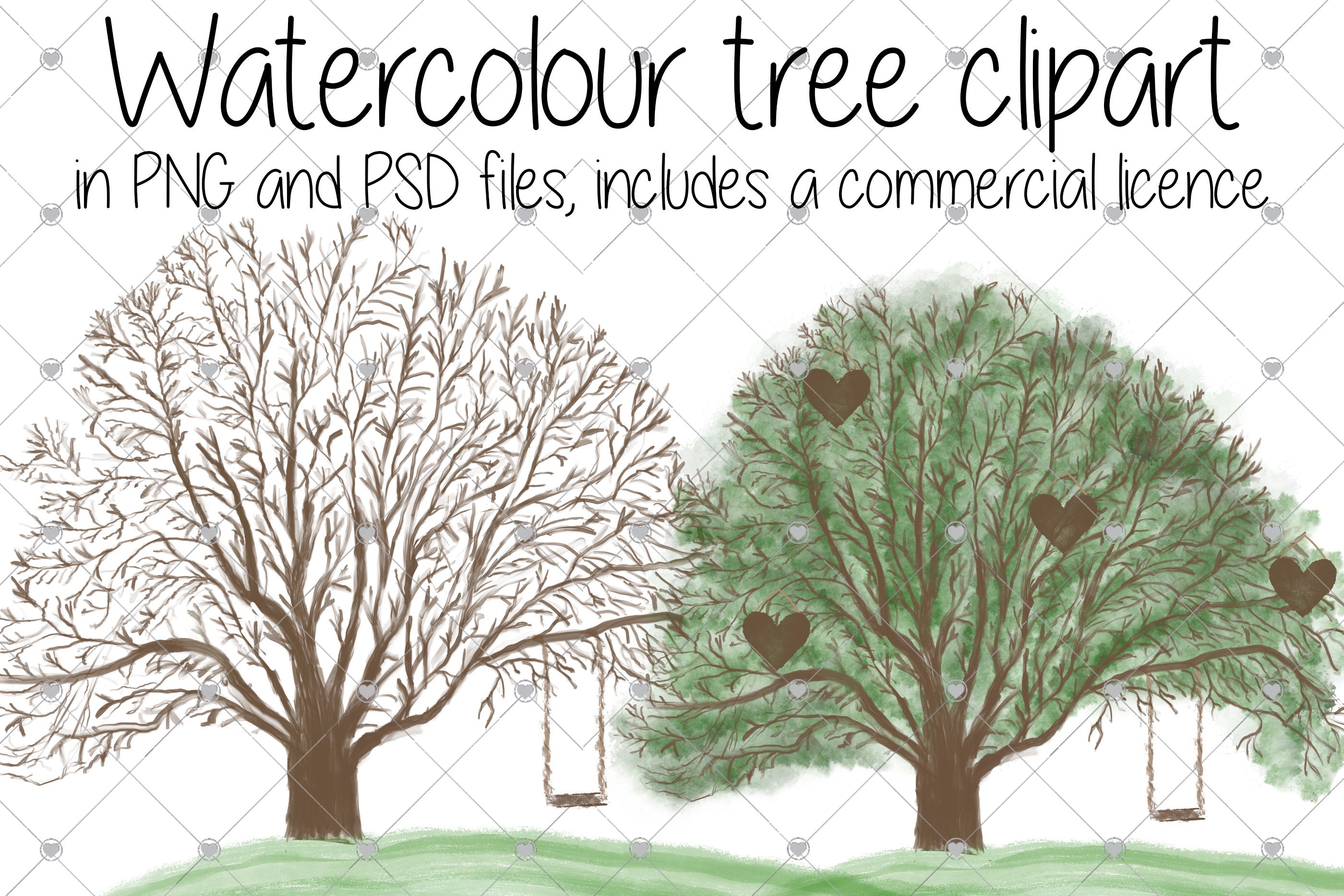 Family Tree Clipart Tree Clipart Trees Clipart Watercolor - Etsy UK