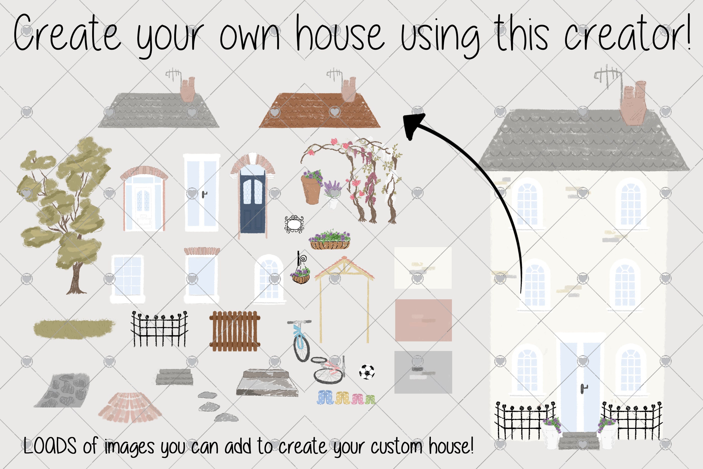 House Creator Clipart House Clipart Home Clipart Front - Etsy