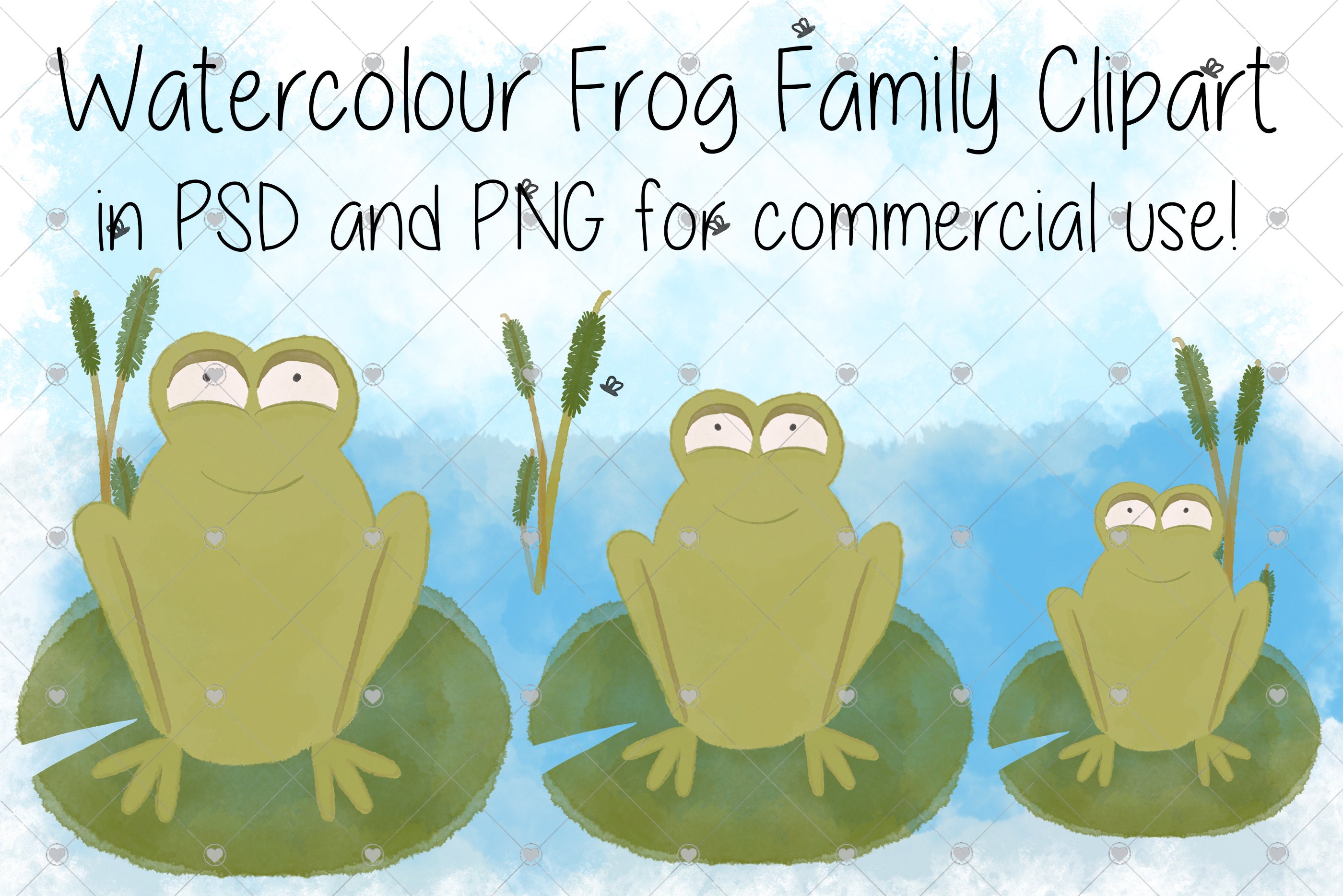 Frog Woodland Nursery Clipart Watercolor Clipart Baby | Etsy