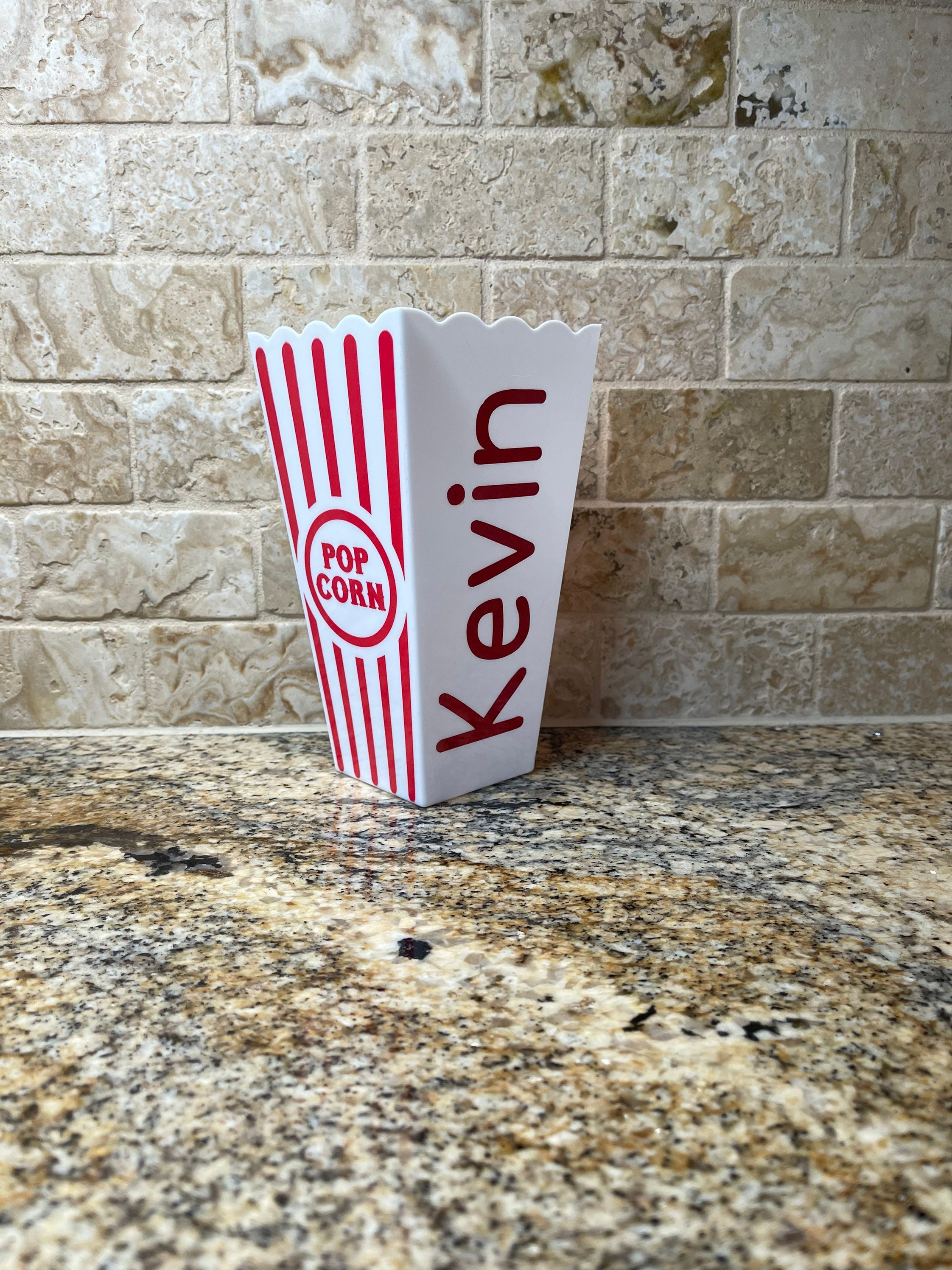 Personalized Classic Popcorn Bin, Popcorn Container for Movie Night ...