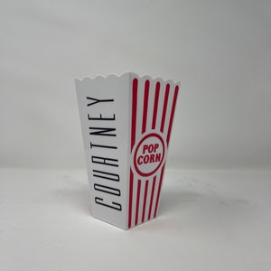 Personalized Classic Popcorn Bin, Popcorn Container for Movie Night ...