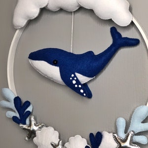 Whale Decor, Whale Hanging, Ocean Wreath, Wall Ocean Decor, Nautic ...