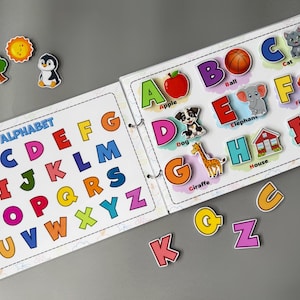 Laminated English Alphabet Book With Velcro | A4 Learning Toy ...