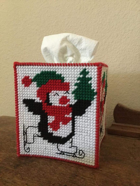 Christmas Tissue Box Cover Penguin Tissue Box Cover - Etsy