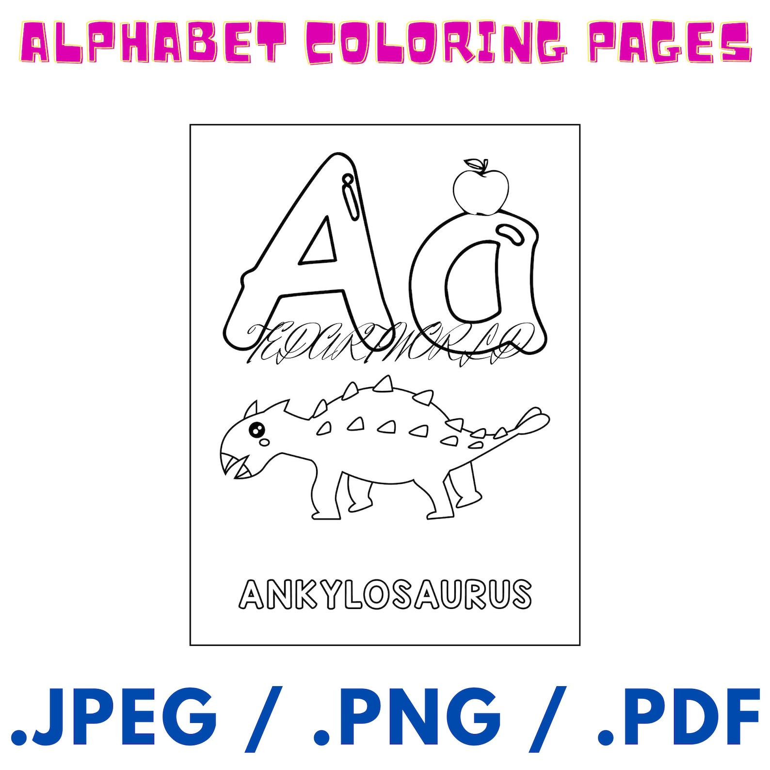 Dinosaur Alphabet Coloring Pages for Kid, Fun With Learning Cute ...