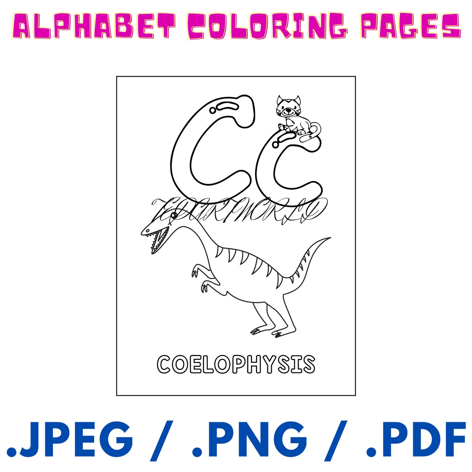 Dinosaur Alphabet Coloring Pages for Kid, Fun With Learning Cute ...