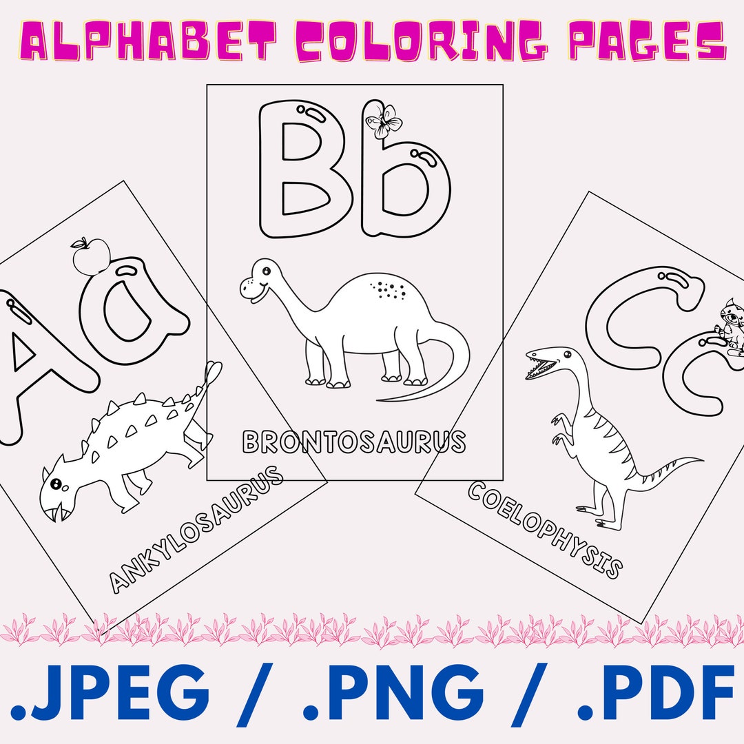 Dinosaur Alphabet Coloring Pages for Kid, Fun With Learning Cute ...