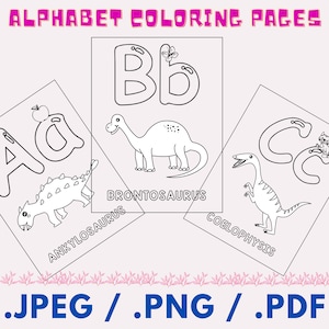 Dinosaur Alphabet Coloring Pages for Kid, Fun With Learning Cute ...