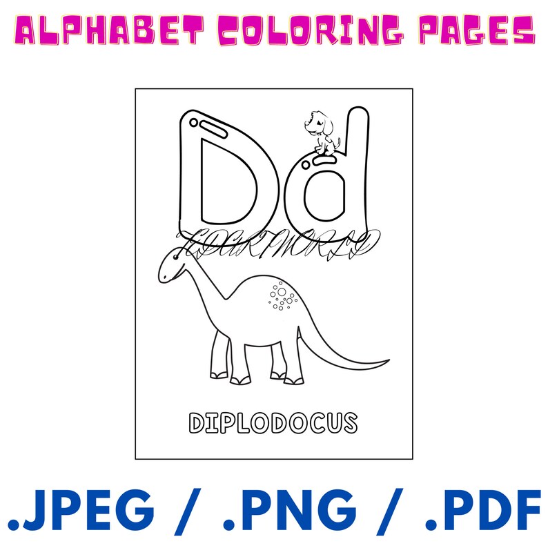 Dinosaur Alphabet Coloring Pages for Kid, Fun With Learning Cute ...