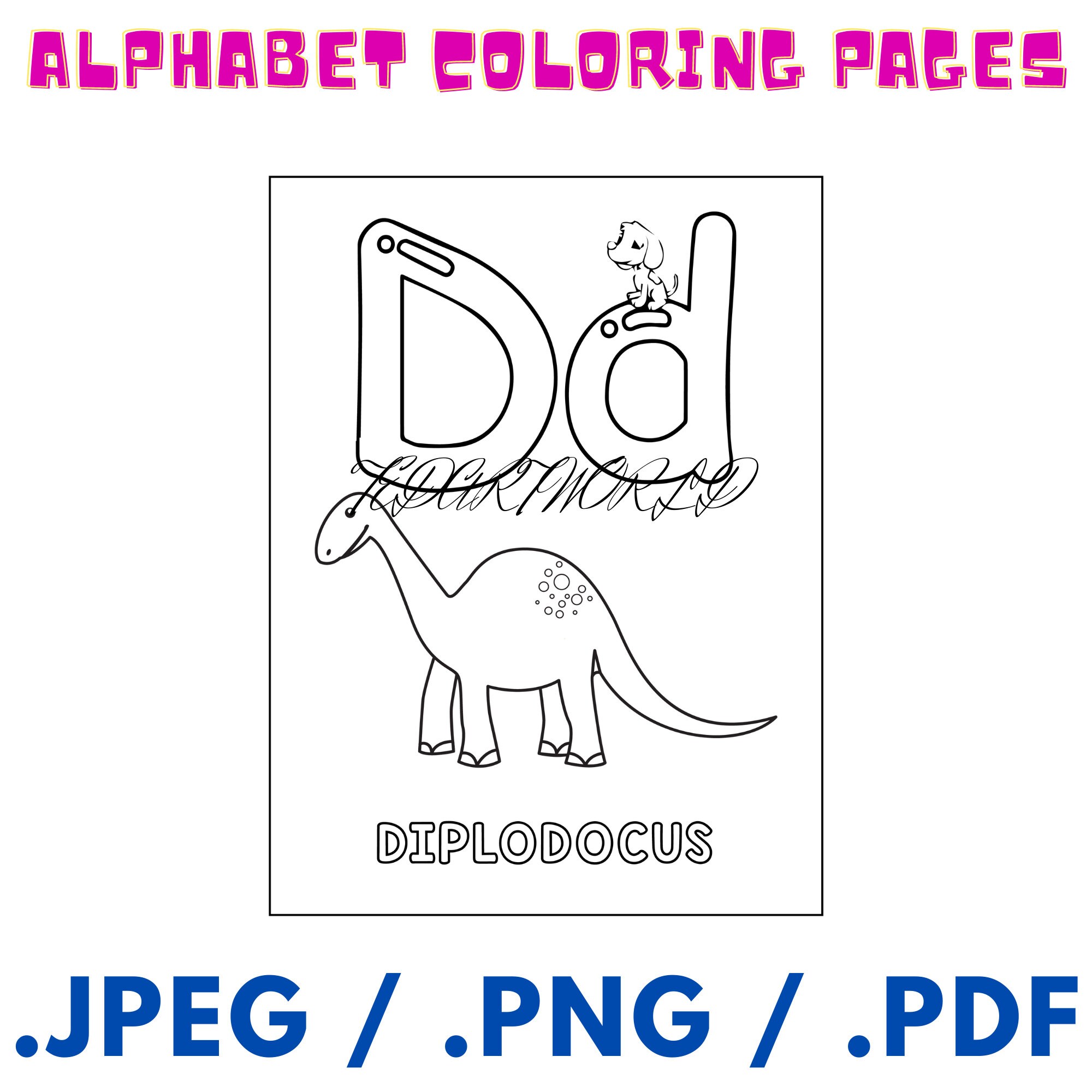 Dinosaur Alphabet Coloring Pages for Kid, Fun With Learning Cute ...