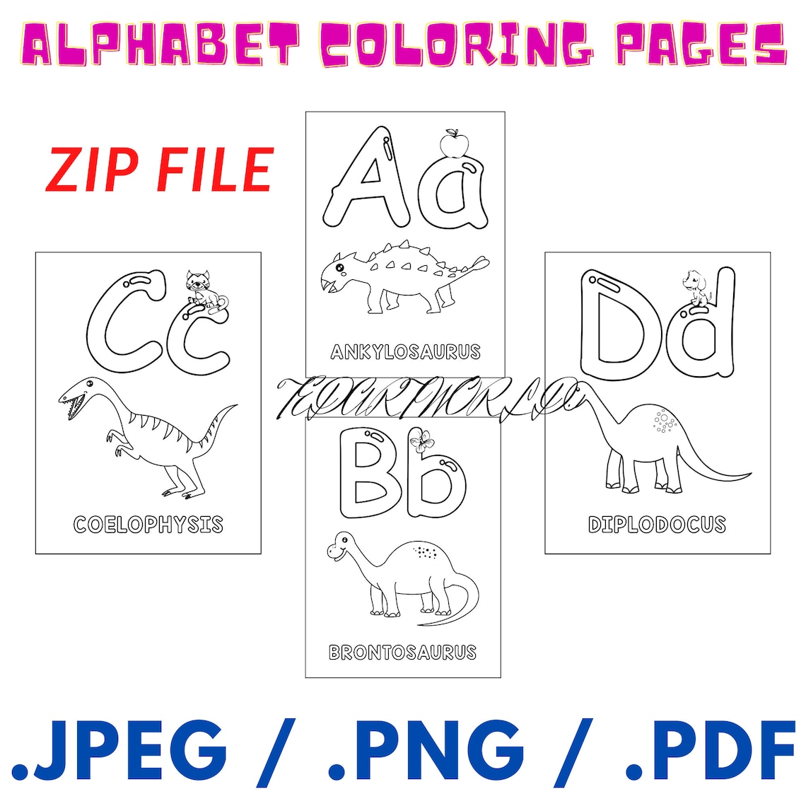Dinosaur Alphabet Coloring Pages for Kid, Fun With Learning Cute ...