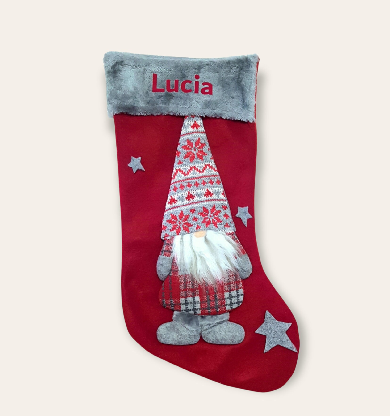 Personalised Christmas Stocking With Character Xmas Stocking - Etsy UK