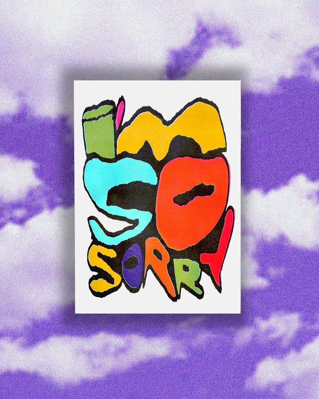 I'm so Sorry - Risography Art Print - Etsy