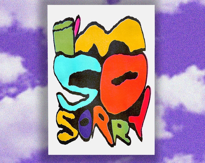 I'm so Sorry - Risography Art Print - Etsy